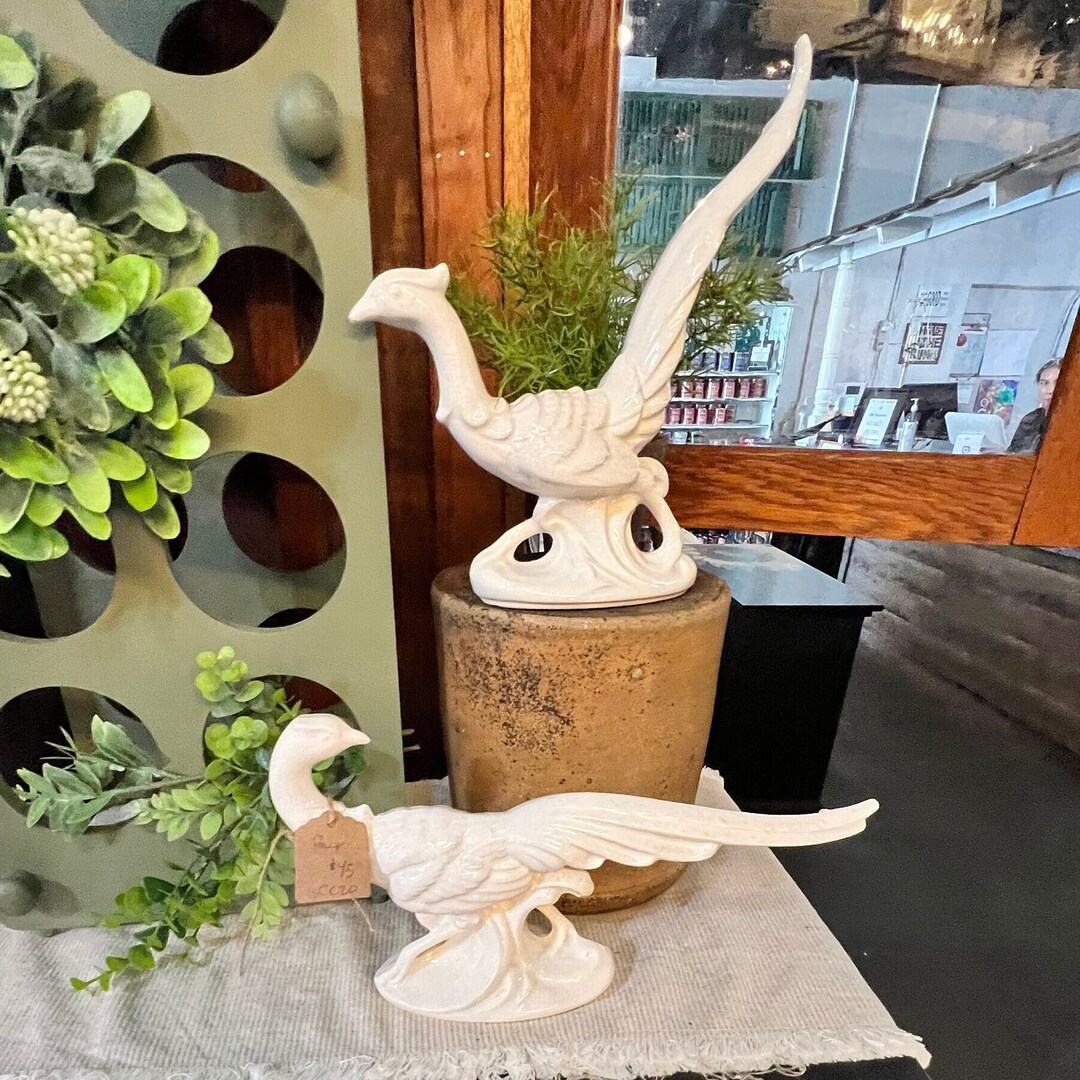 Pair of Pheasants MCM Beautiful Decor for All Types of Spaces! Cream ...