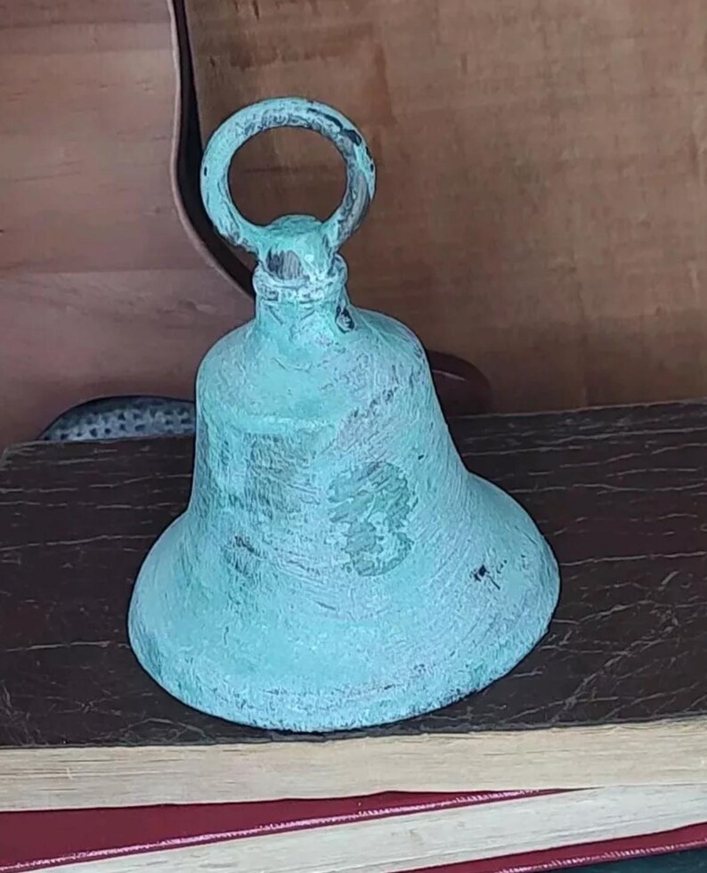 Vintage Turquoise Metal Bell - Etsy