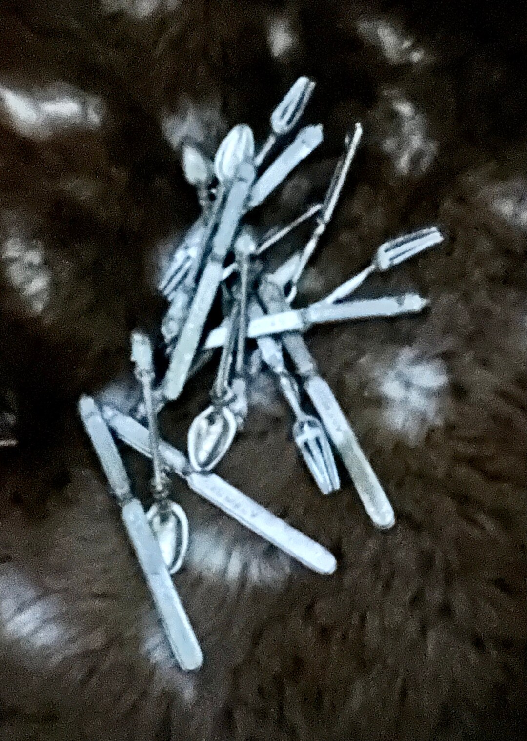 Miniature Silverware for Dollhouse, With Silver Tray, Mini Silver, Mini ...