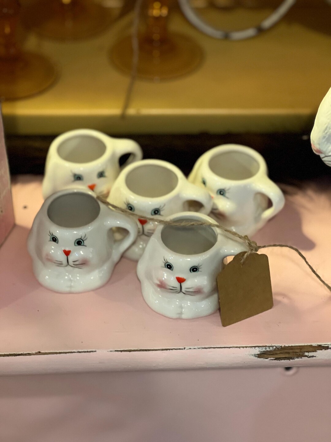 5 Pc Set Bunny Rabbit Tea Cups, Collector Set - Etsy