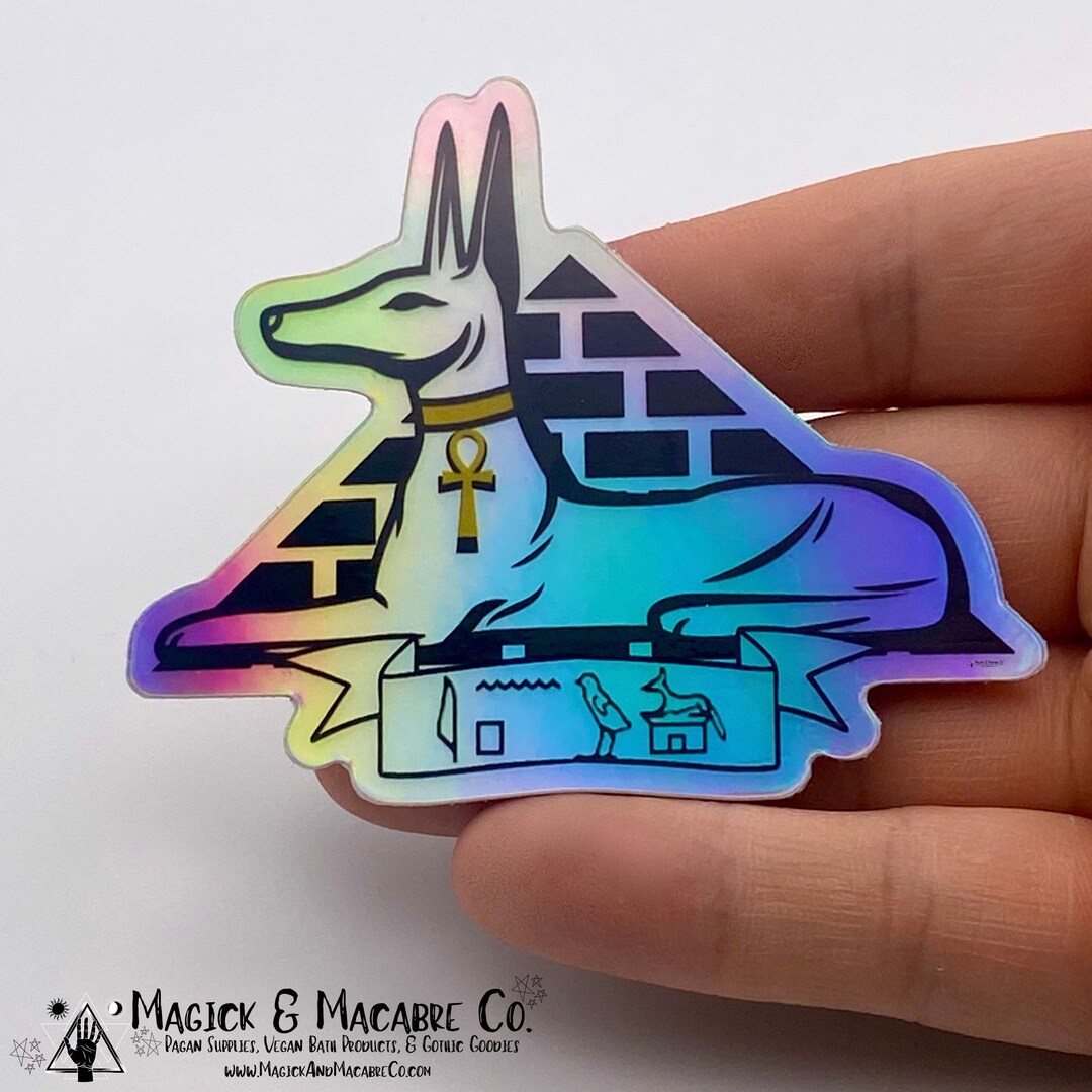 Anubis Holographic Sticker (weatherproof Vinyl) | Goth | Gothic | Pagan ...