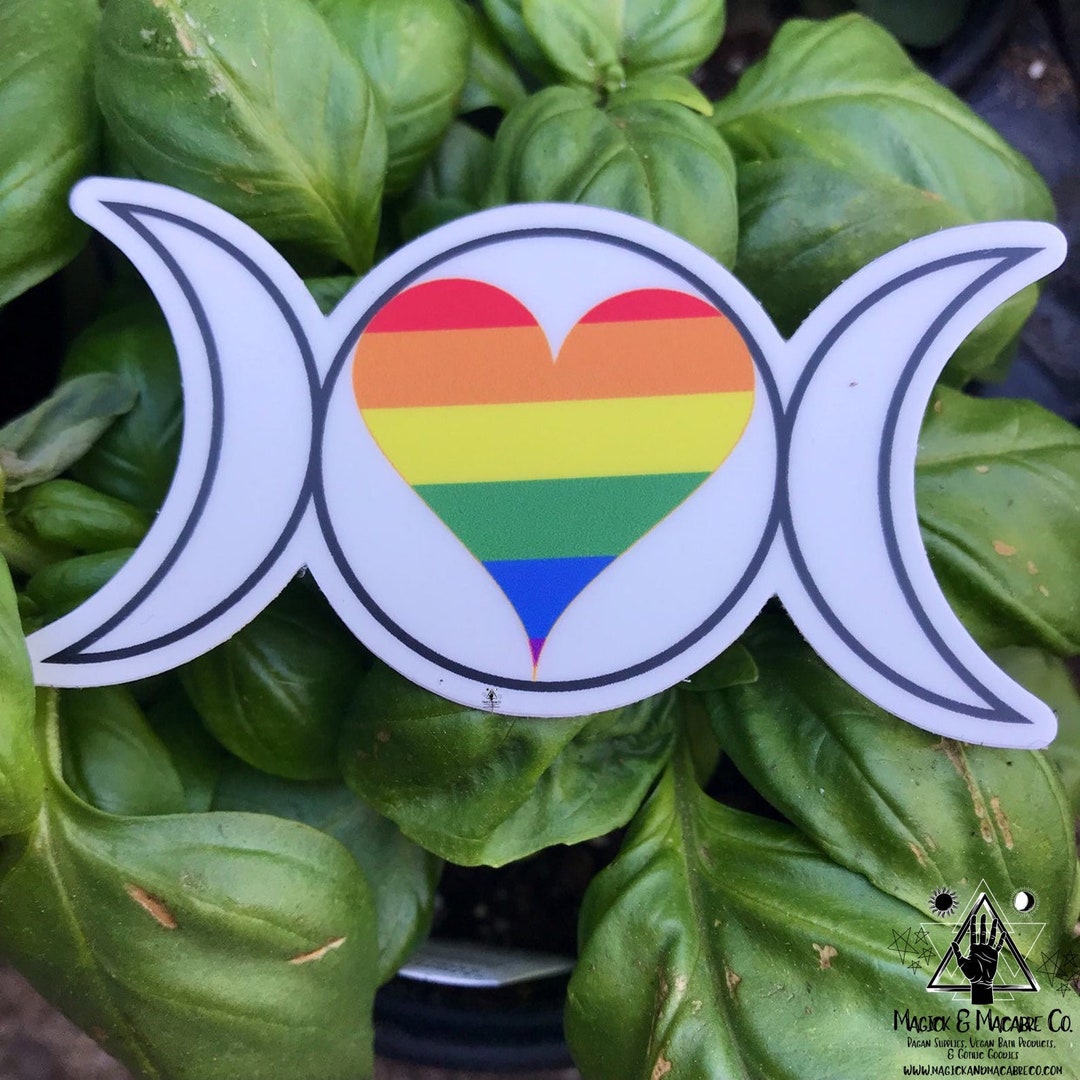 Queer Witchcraft Sticker | Rainbow Triple Moon Goddess | Gay Witch ...