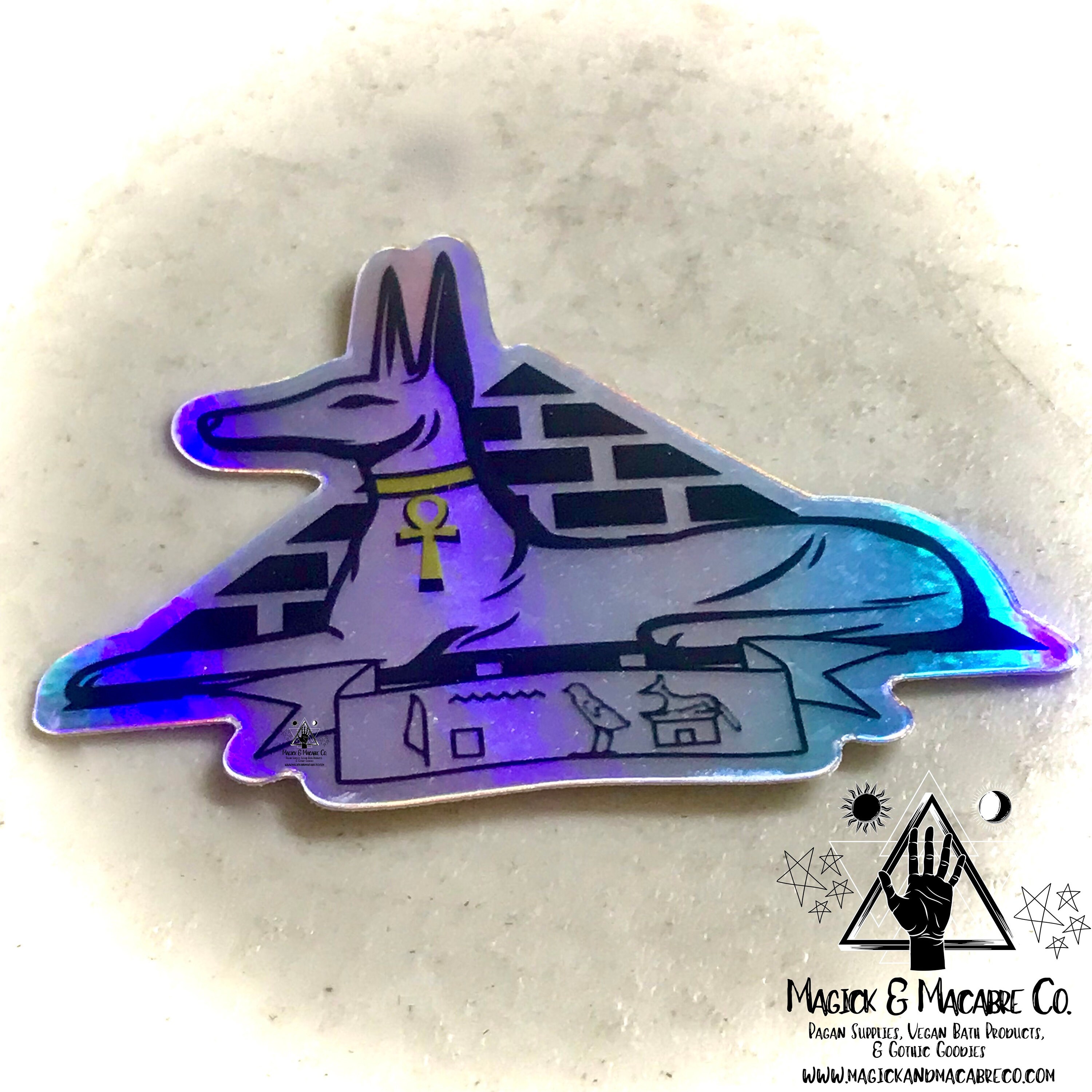 Anubis Holographic Sticker weatherproof Vinyl Goth | Etsy