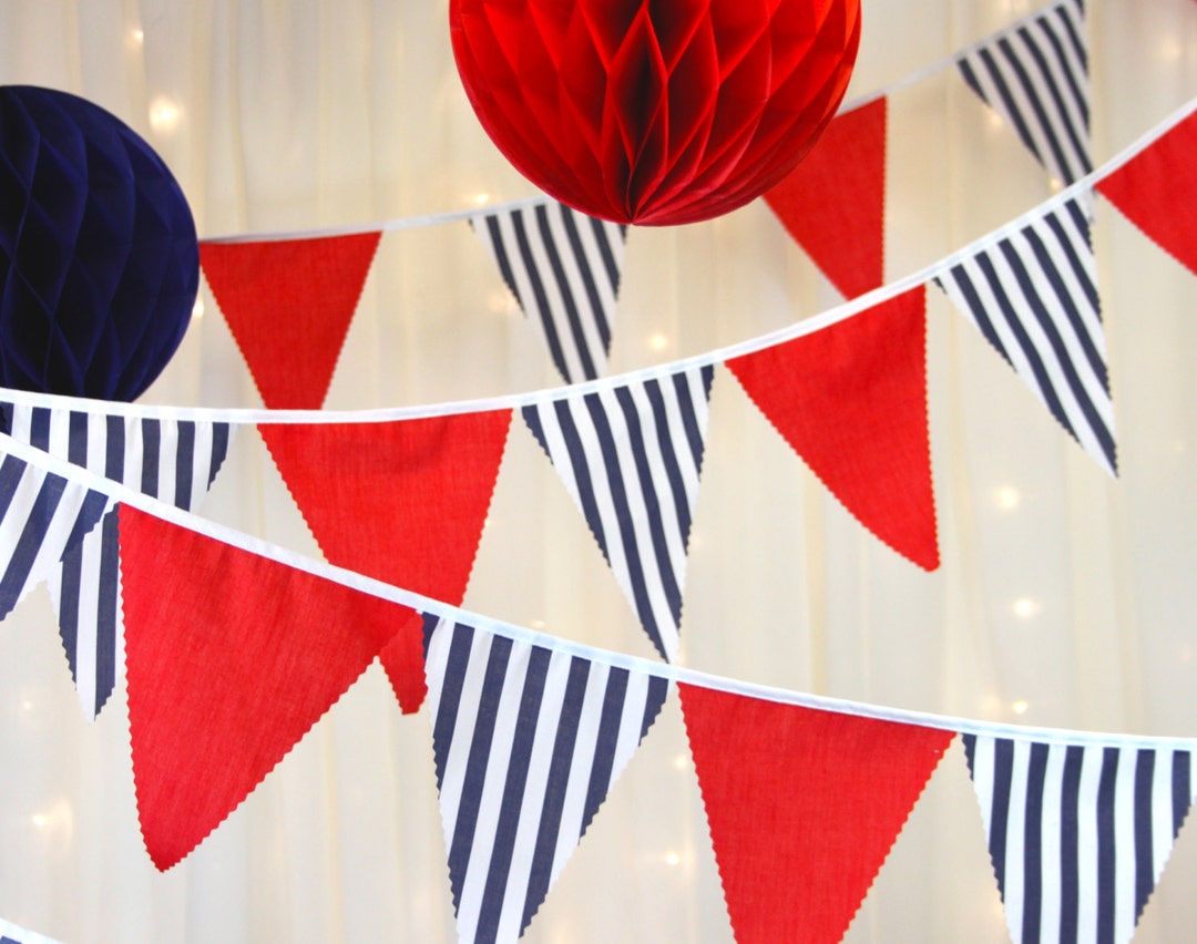 Banderoles sur le thème nautique en rouge blanc et bleu avec - Etsy France