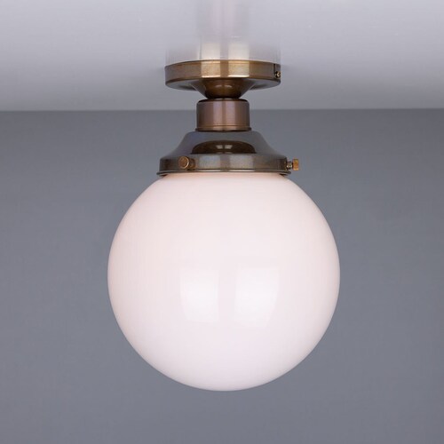 Deniz Opal Globe Bathroom Ceiling Light 20cm IP44 - Etsy