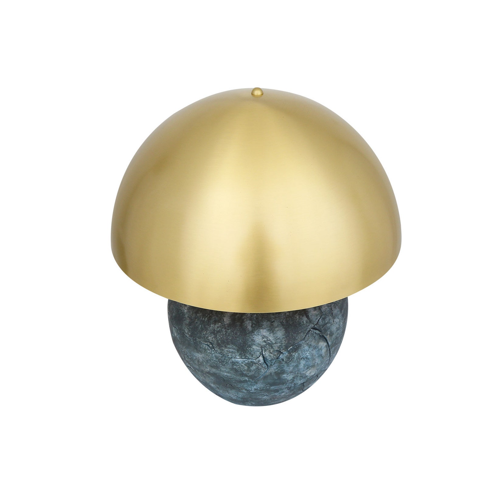 Lawson Ceramic Table Lamp With Brass Dome Shade Blue Earth - Etsy