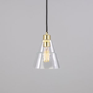 Lyx Contemporary Clear Glass Cone Pendant Light 7'' (18cm) - Etsy