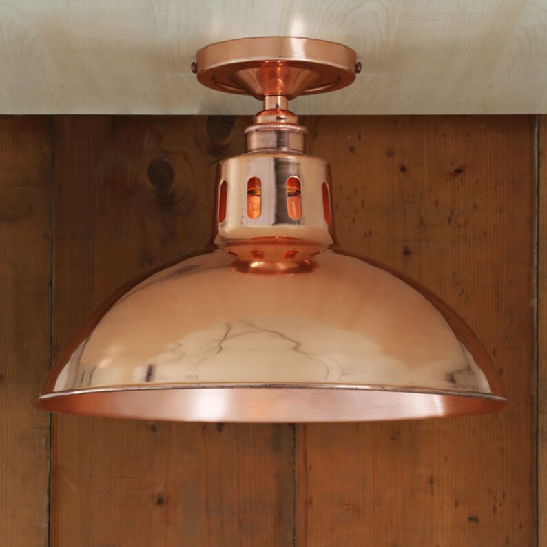 Berlin Vintage Copper Flush Ceiling Light 30cm | Etsy