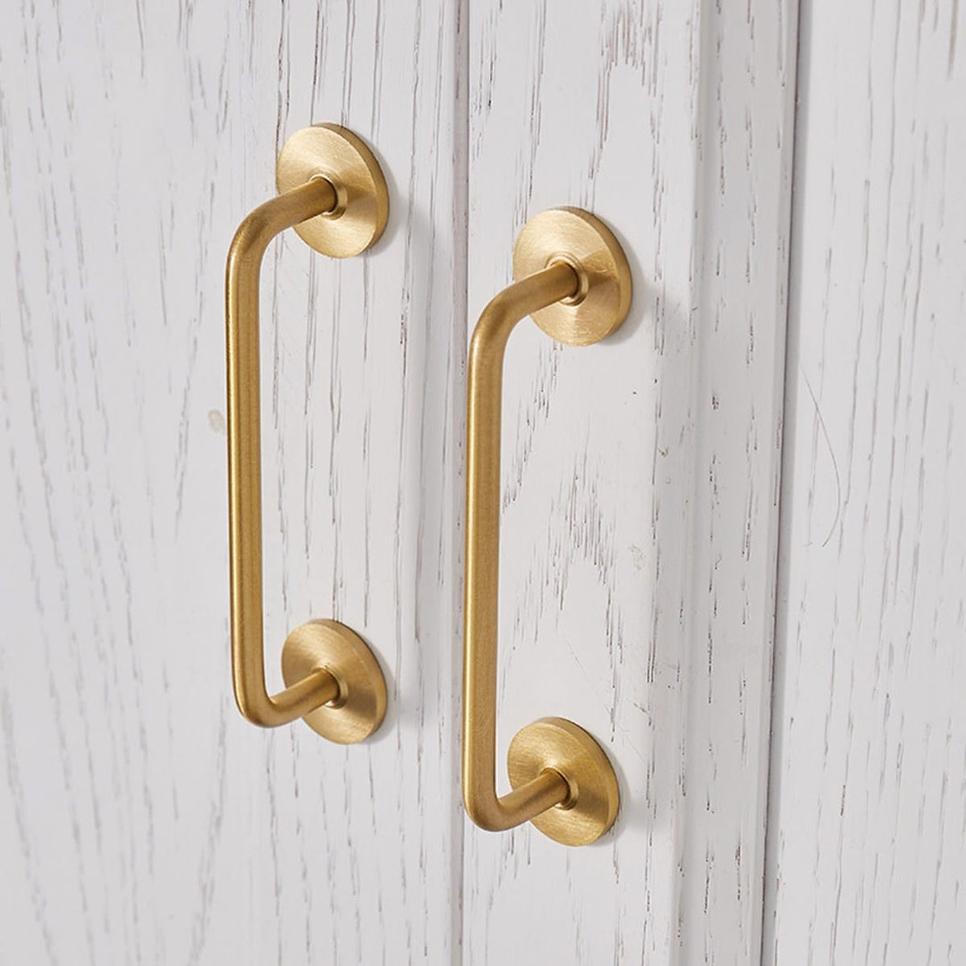 Cora Satin Brass Pull Handle - Etsy