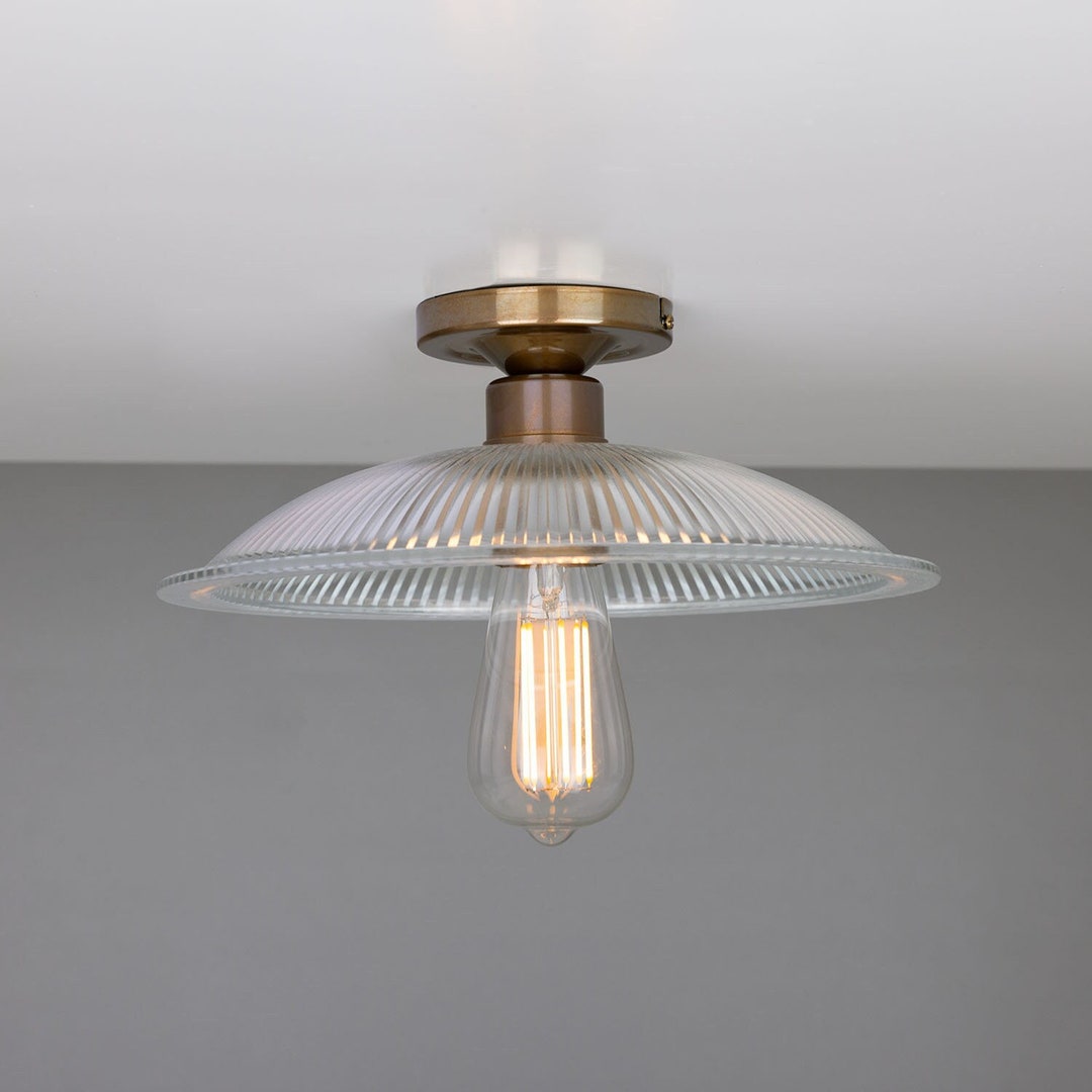 Calix Holophane Glass Flush Ceiling Light 30cm - Etsy