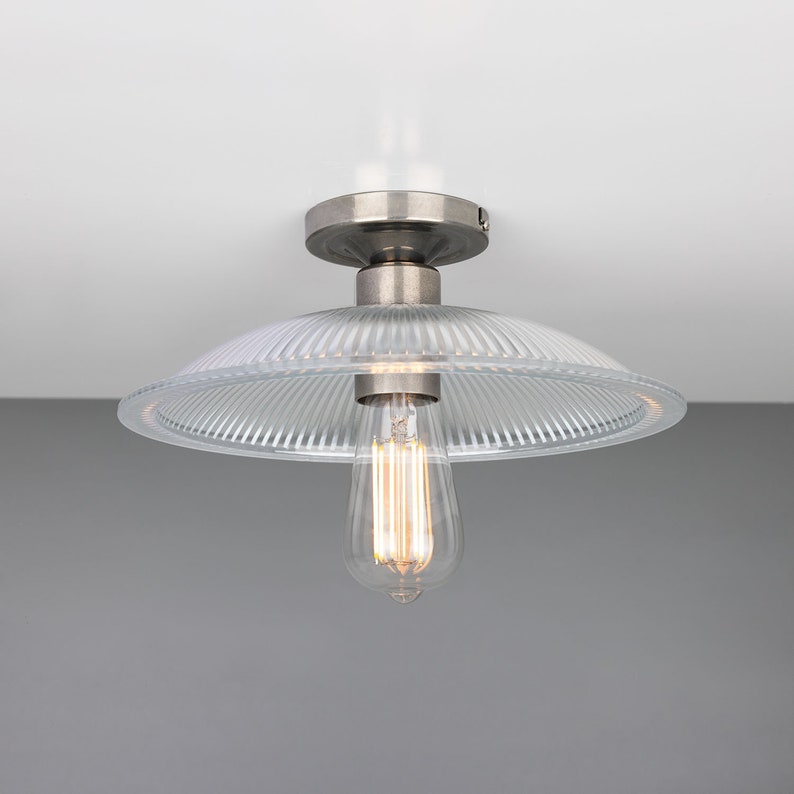 Calix Holophane Glass Flush Ceiling Light 30cm - Etsy