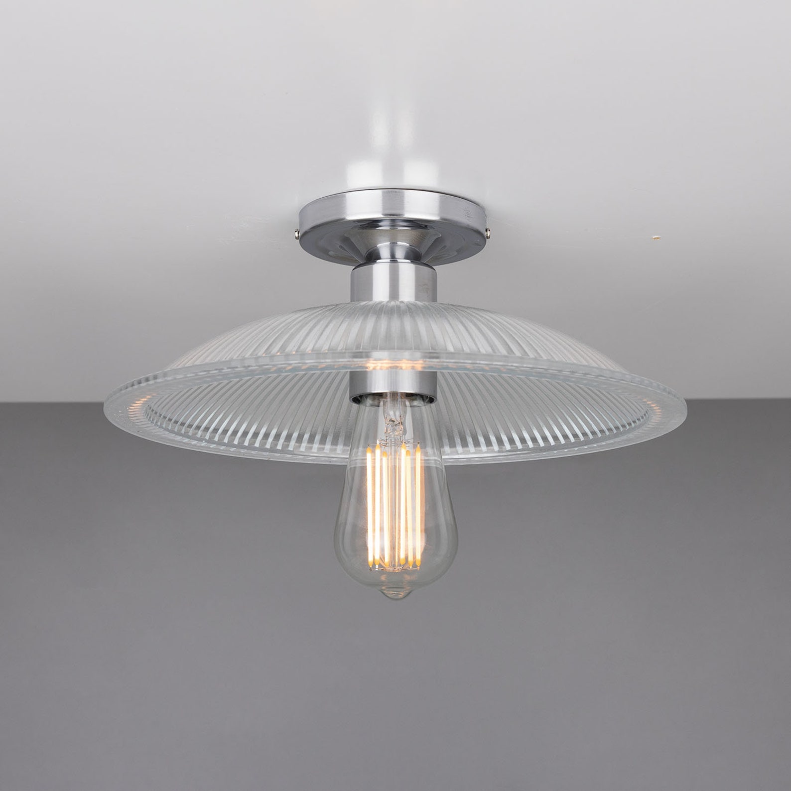 Calix Holophane Glass Flush Ceiling Light 30cm - Etsy