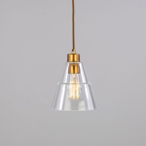 Lyx Contemporary Clear Glass Cone Pendant Light 7'' (18cm) - Etsy