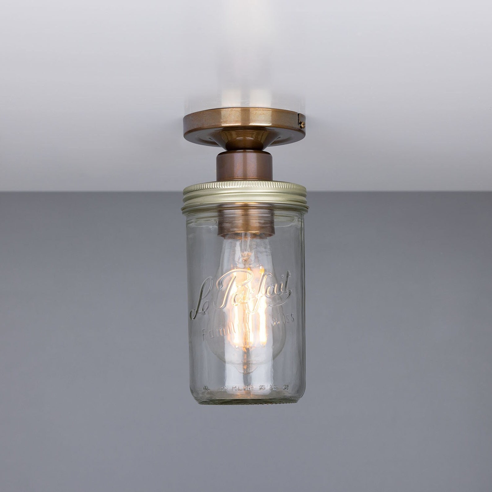 Jam Jar Vintage Retro Flush Ceiling Light - Etsy