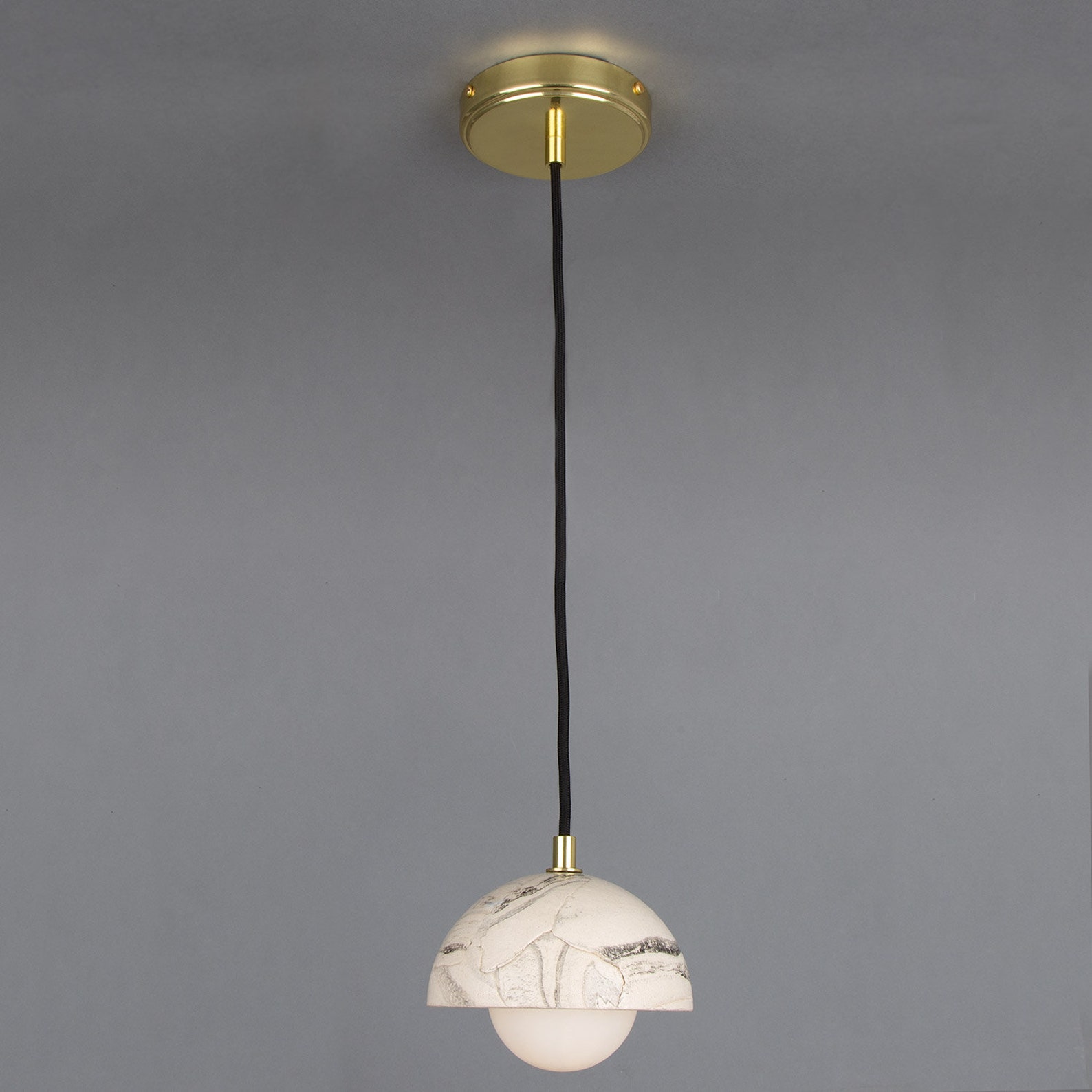 Ferox Small Marbled Ceramic Dome Pendant Light 14cm - Etsy