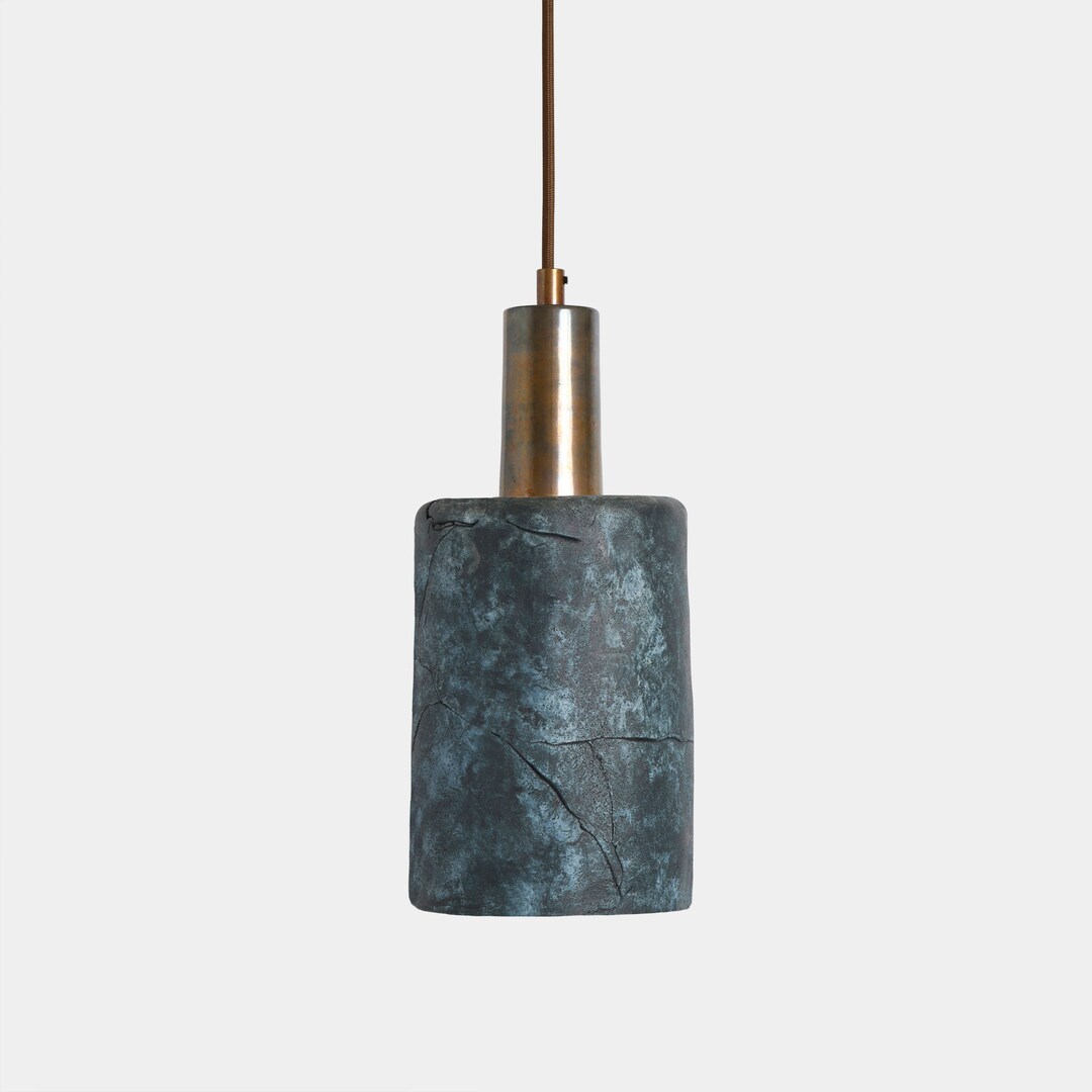 Senna Organic Ceramic Pendant Light 12cm Blue Earth - Etsy