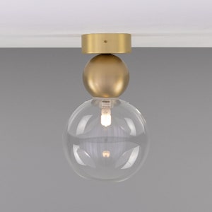 Helena Glass and Brass Ball Ceiling Light 6'' (15cm) - Etsy