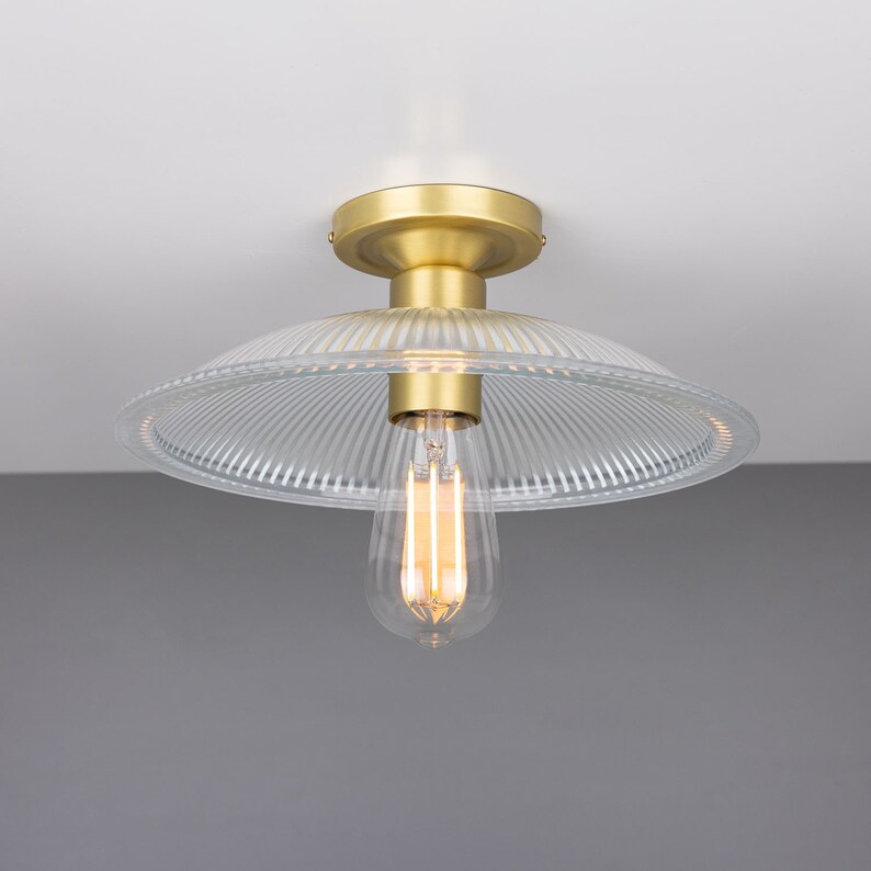 Calix Holophane Glass Flush Ceiling Light 30cm - Etsy