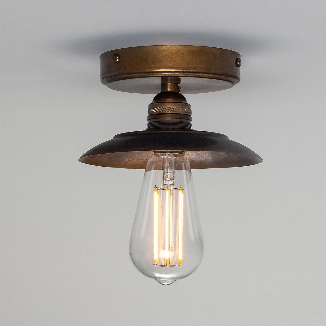 Reznor Industrial Exposed Bulb Flush Ceiling Light - Etsy