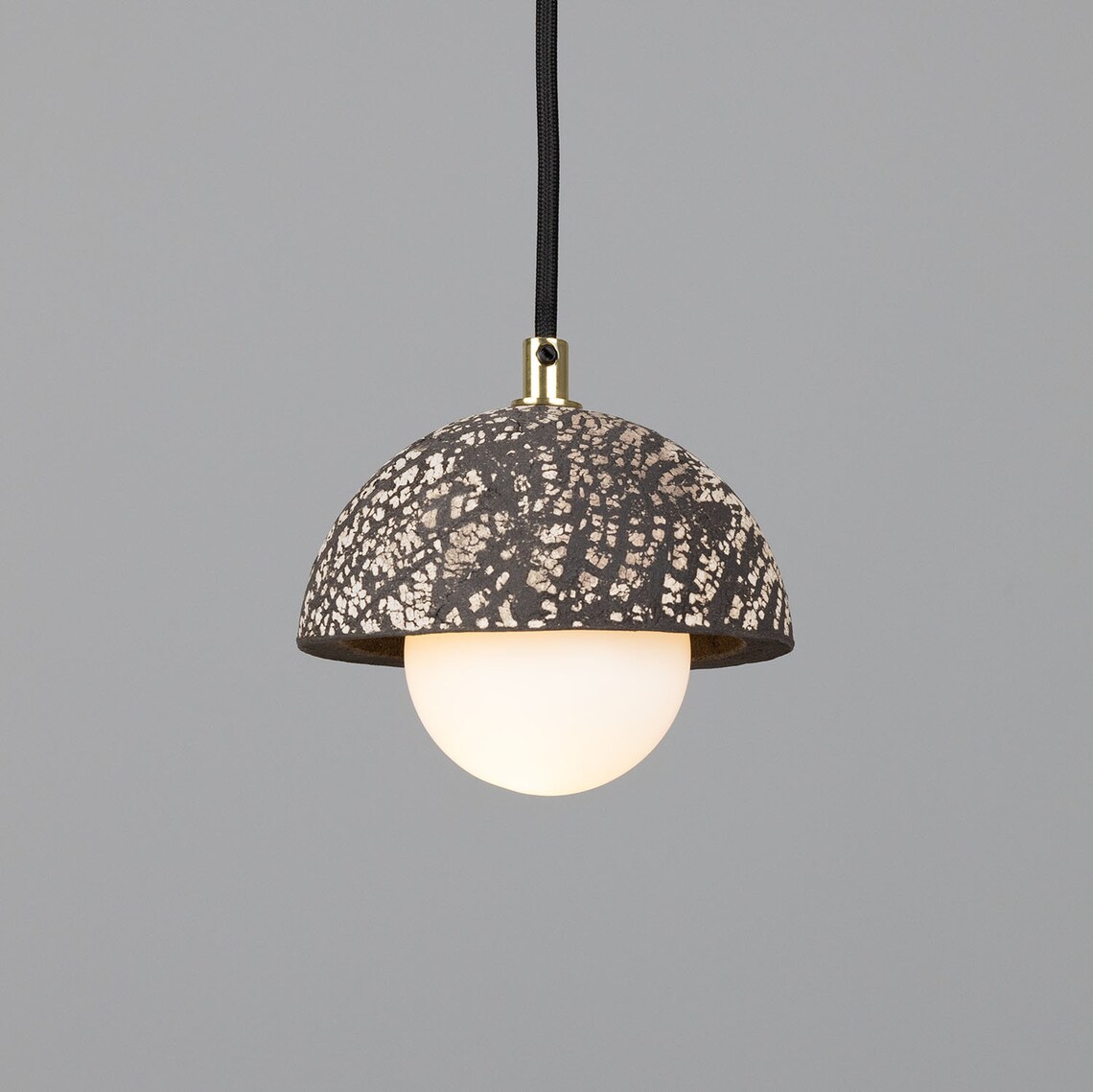 Ferox Small Ceramic Dome Pendant Light 5.5'' (14cm), Black Clay - Etsy