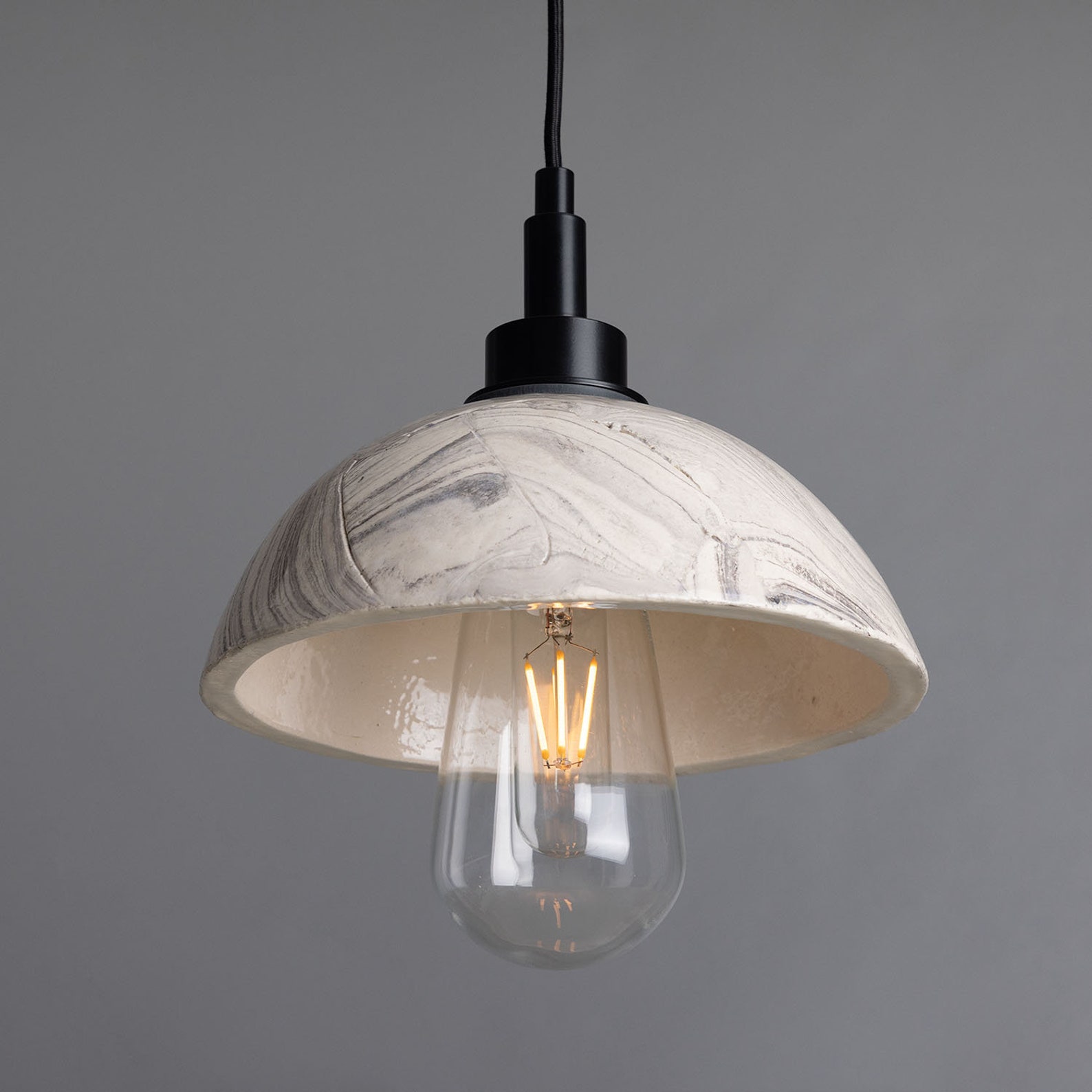 Kingii Marbled Ceramic Dome Bathroom Pendant Light 7.75'' (20cm) IP44 ...