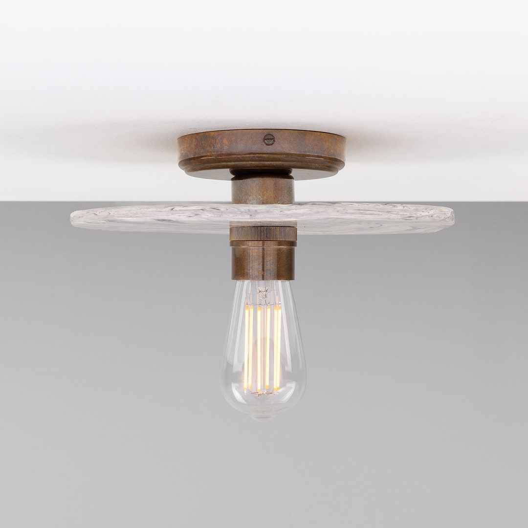 Bog Oak Marbled Ceramic Disc Ceiling Light - Etsy