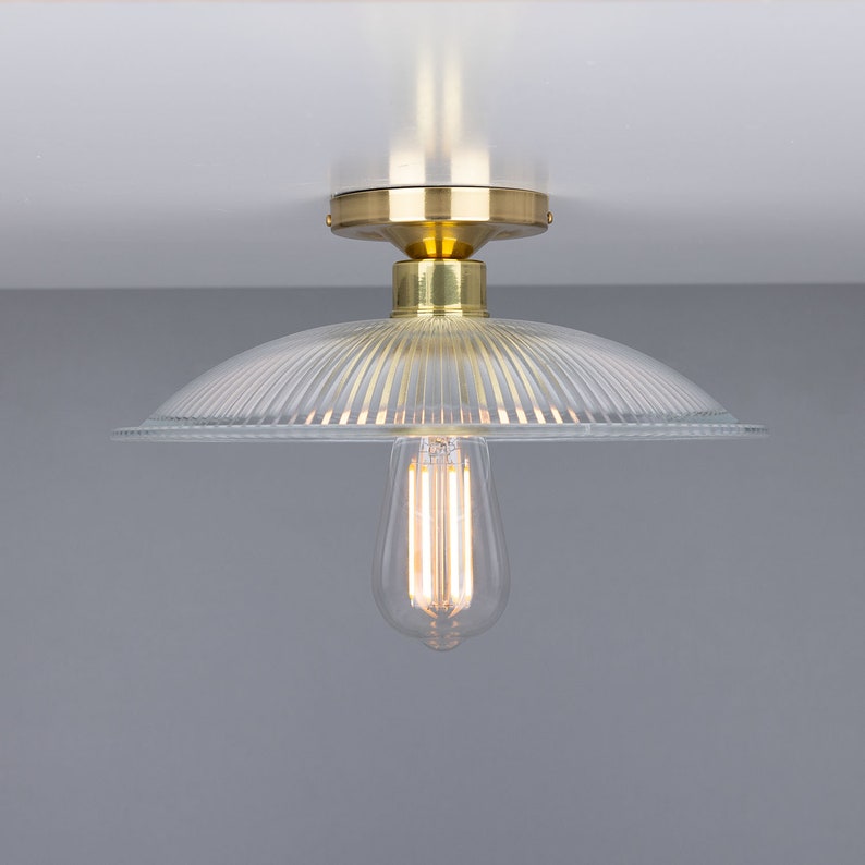 Calix Holophane Glass Flush Ceiling Light 30cm - Etsy
