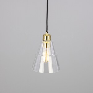 Lyx Contemporary Clear Glass Cone Pendant Light 7'' (18cm) - Etsy