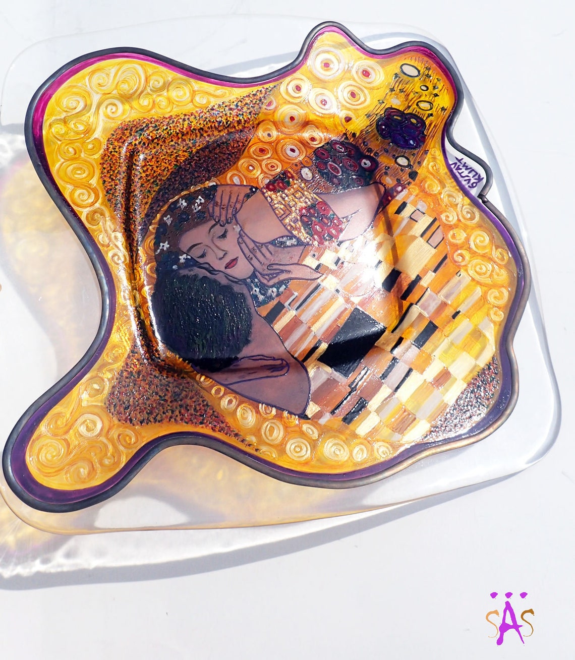 Gustav Klimt the Kiss Plate. Original Hand-painted by Sekyt | Etsy