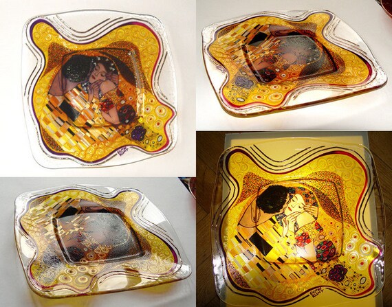 Gustav Klimt the Kiss Plate. Original Hand-painted by Sekyt | Etsy