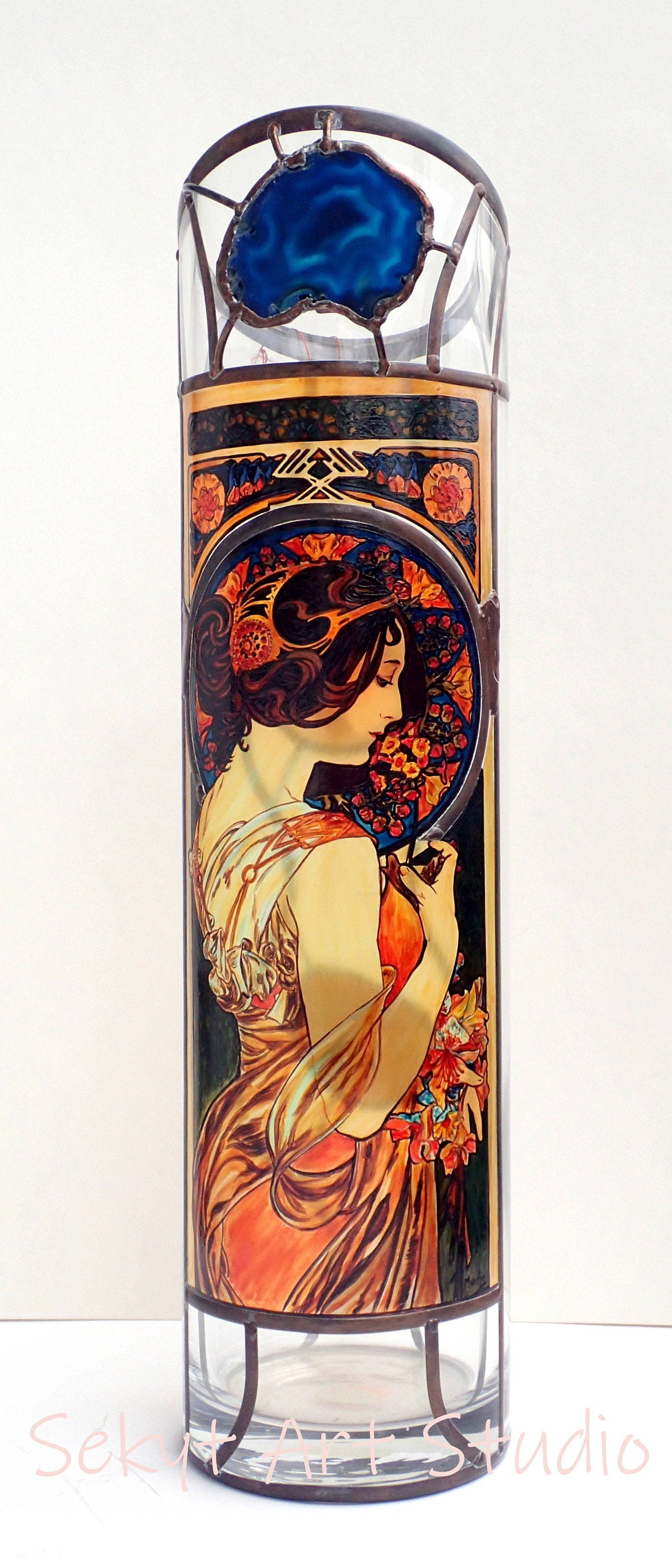 Alphonse Mucha Primrose Vase Original Sekyt Art - Etsy