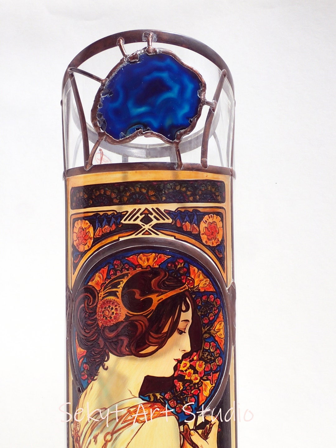 Alphonse Mucha - Primrose, Vase, Original Sekyt Art Studio.hand-painted ...