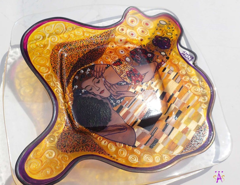 Gustav Klimt the Kiss Plate. Original Hand-painted by Sekyt | Etsy
