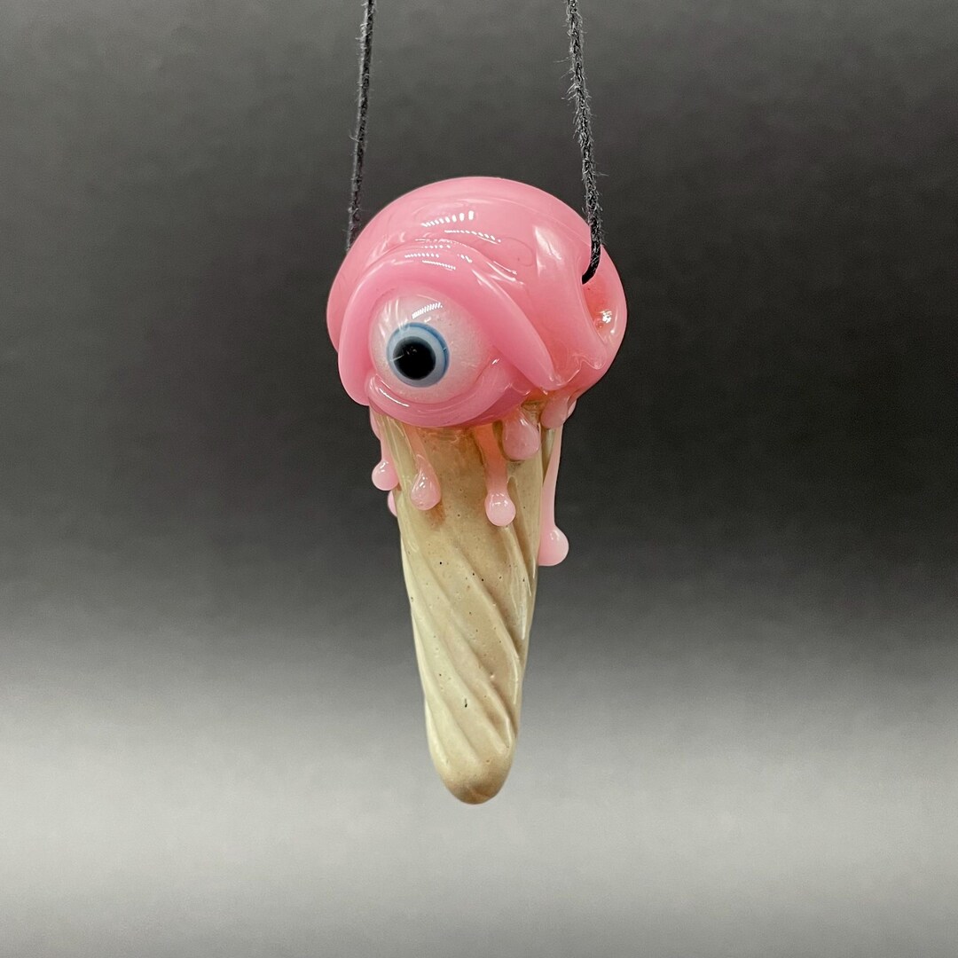 Glass Eye Scream Cone Pendant - Etsy
