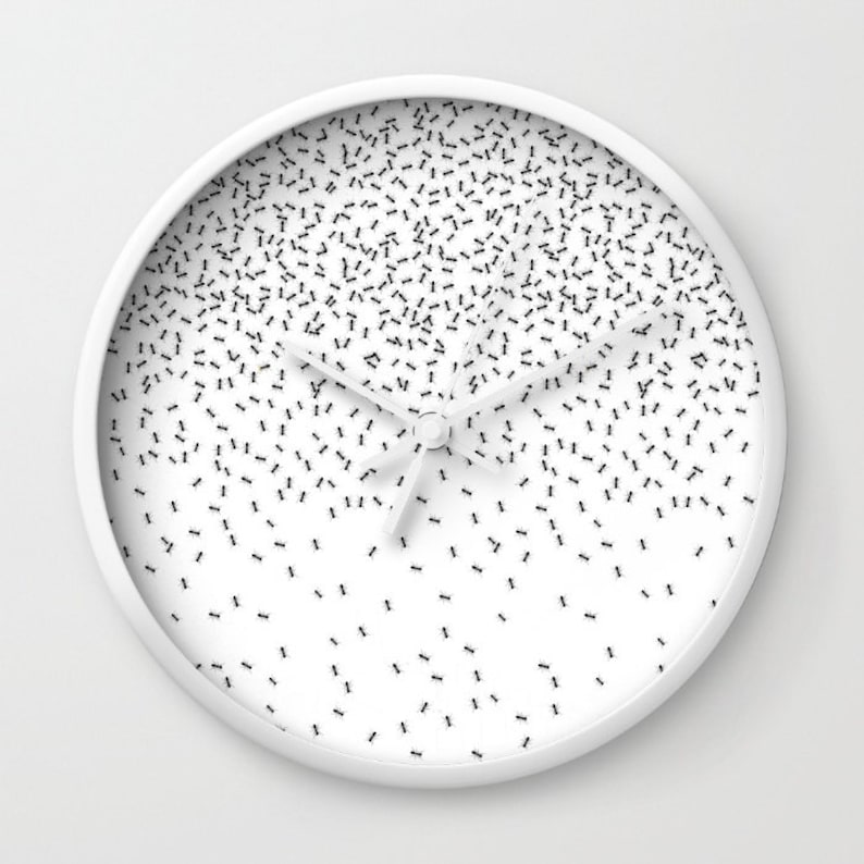 Ants wall clock modern wall clock nature home decor black and | Etsy