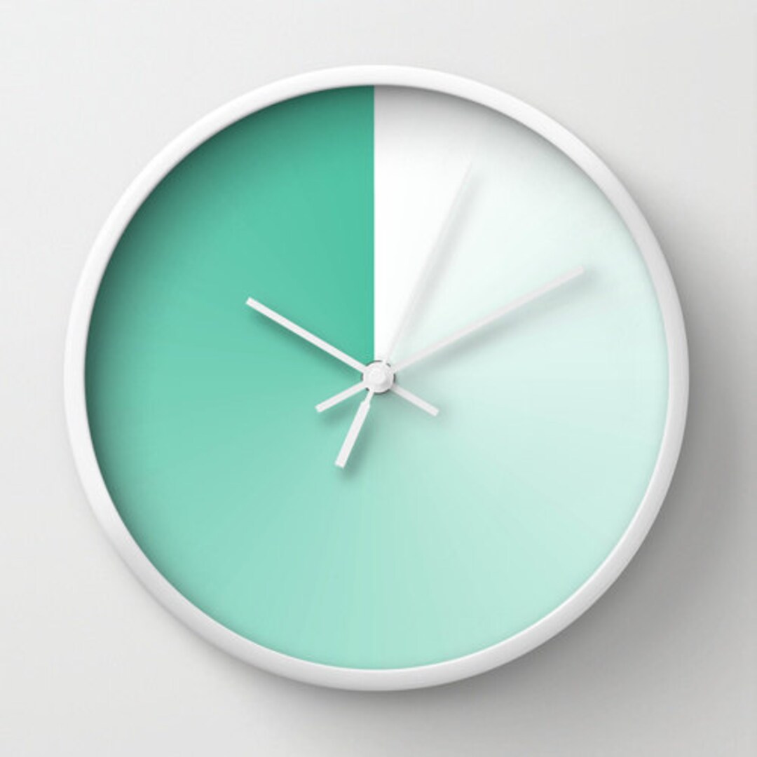 Mint Shade Wall Clock, Minimalist Clock for Modern Environment, Gift ...
