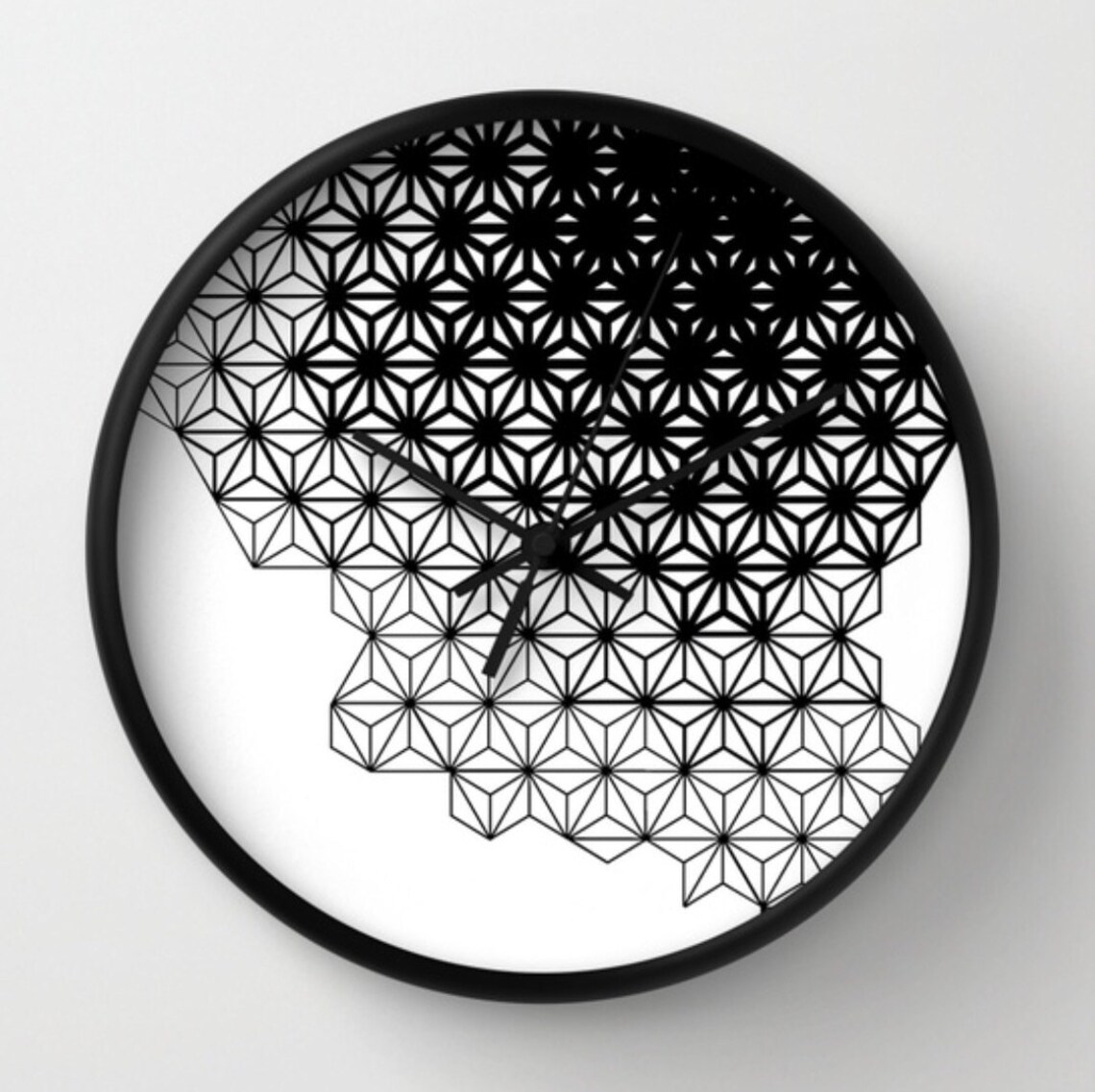Geometric wall clock black and white wall decor modern | Etsy