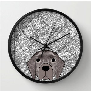 Weimaraner Dog Clock, German Shorthaired, Custom Pet Portrait, Dog Home ...