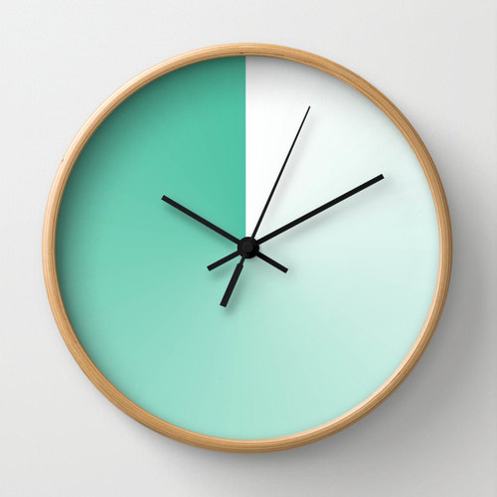 Mint Shade Wall Clock Minimalist Clock for Modern | Etsy