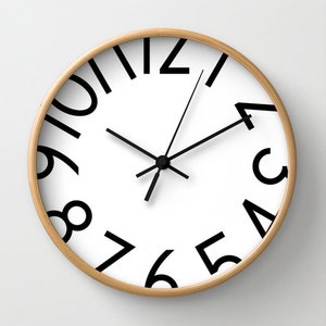 Wall Clock With Numbers, Silent Wall Clock, Modern Wall Clock, Bold ...