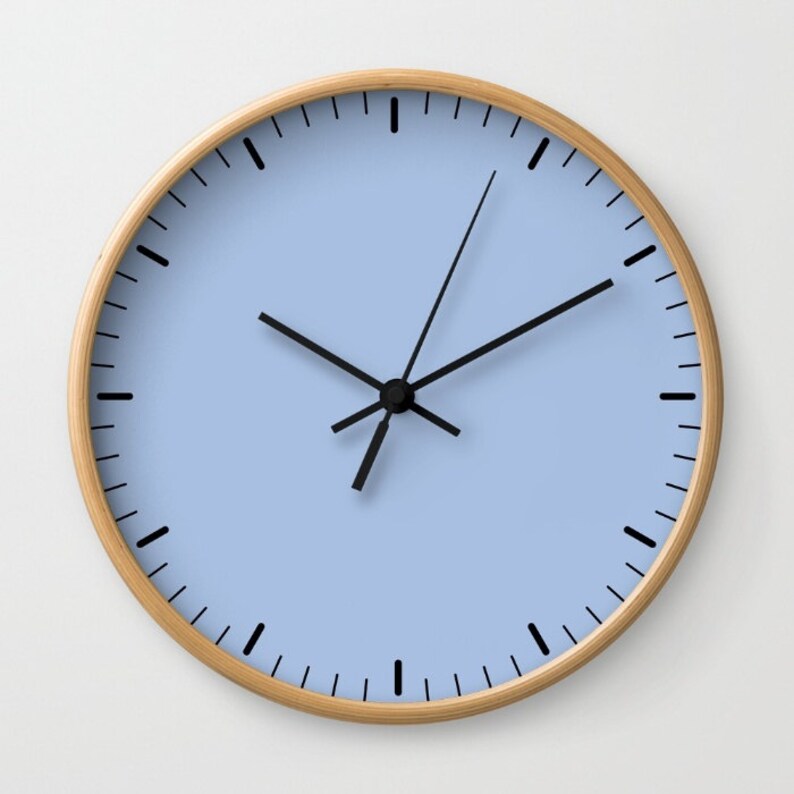 Blue Wall Clock With Wood Frame Modern and Classic Clock - Etsy