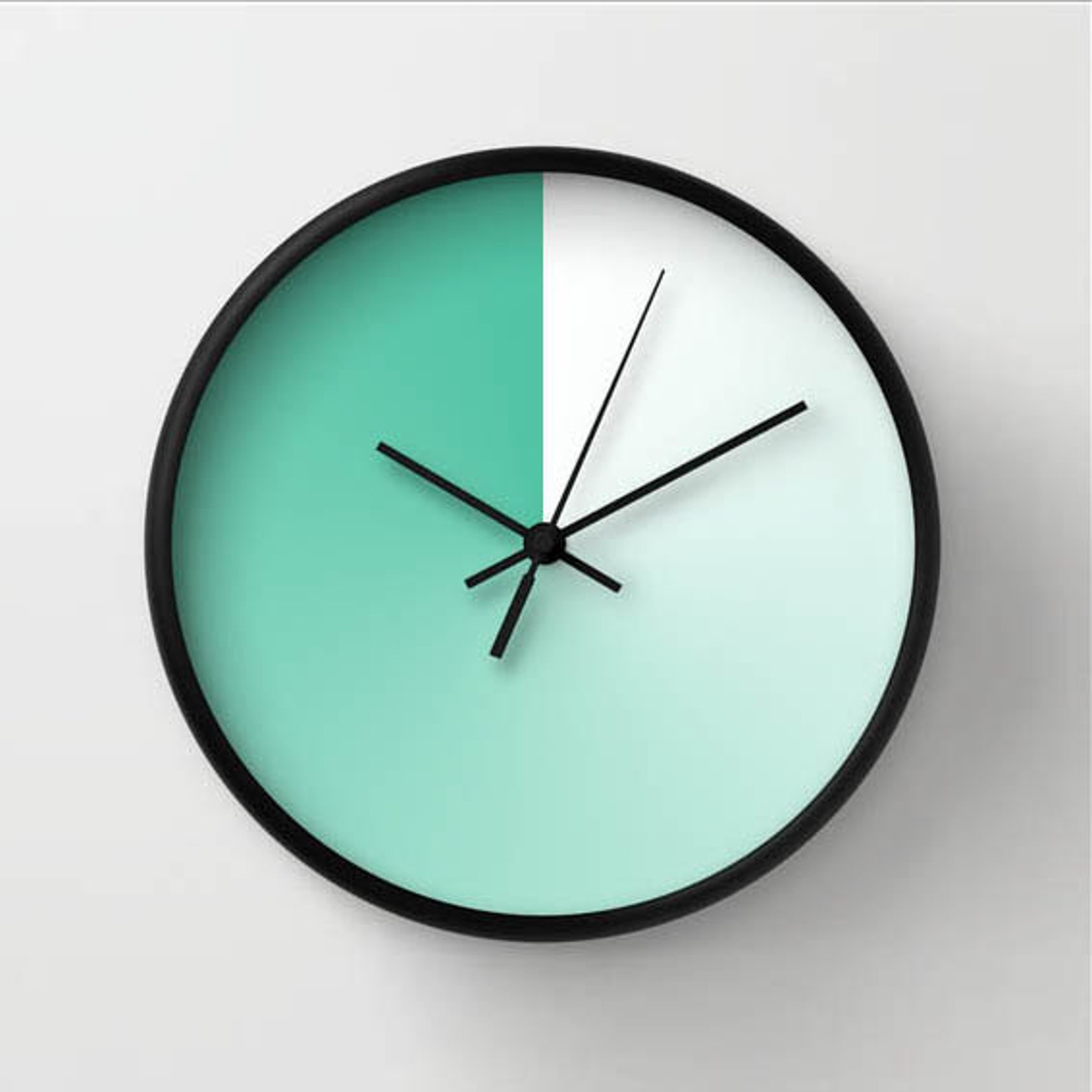 Mint Shade Wall Clock Minimalist Clock for Modern - Etsy