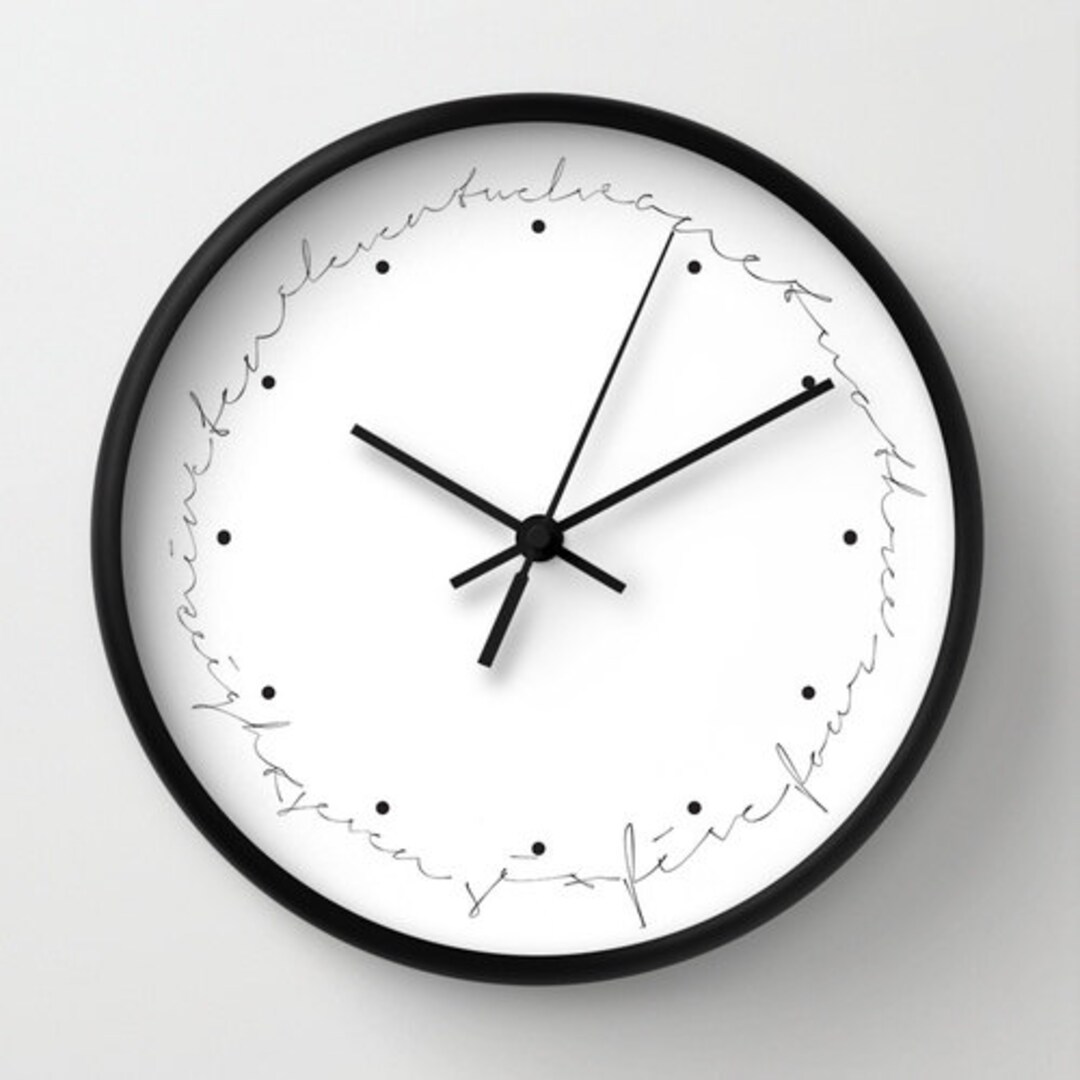 Written Numbers Wall Clock, Numbered Wall Clock, Shabby Chic Decorated ...