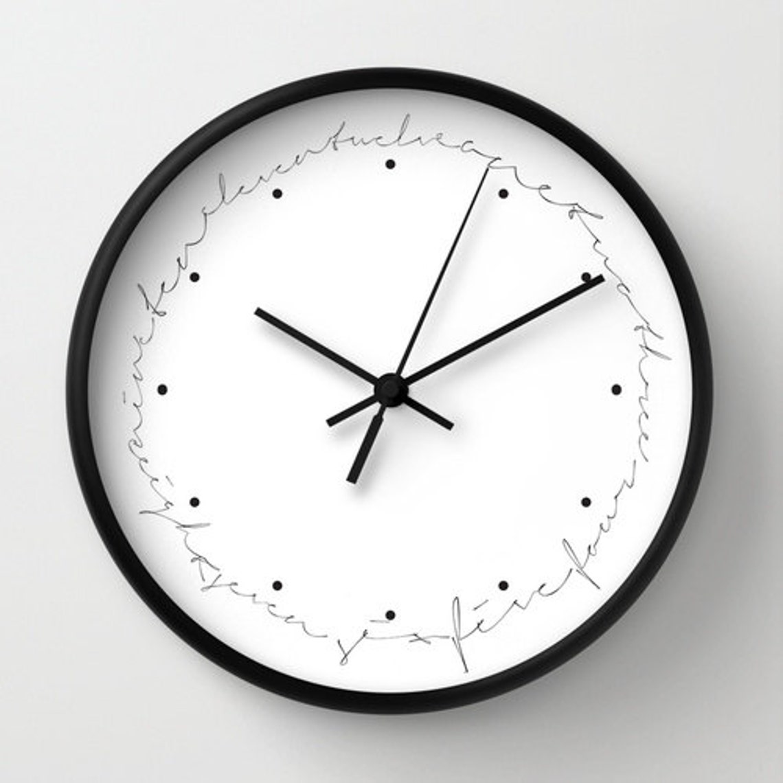 Written Numbers Wall Clock Numbered Wall Clock Shabby Chic - Etsy