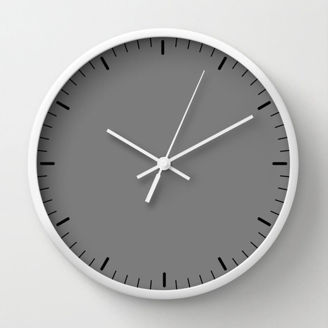 Grey wall clock classic design black and white minimalist | Etsy