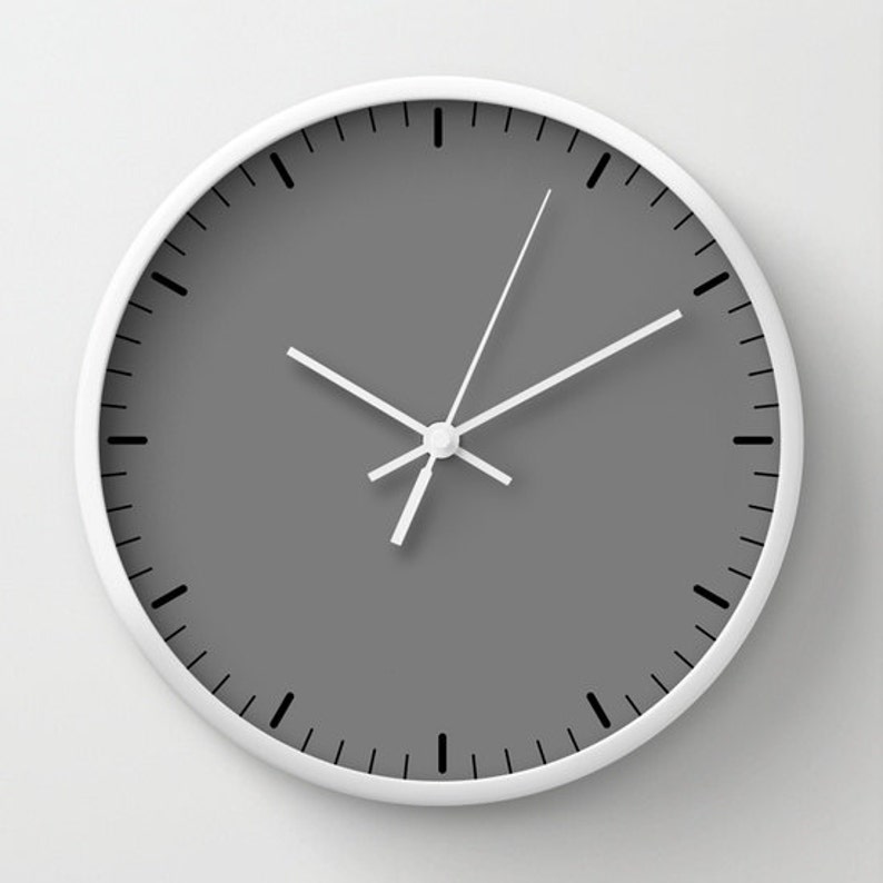 Grey Wall Clock Classic Design Black and White Minimalist - Etsy Canada