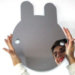 Small Wall Mirror, Cute Bunny Decor, - Etsy