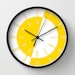 Yellow Wall Clock, Kids Wall Clock, Geometric Wall Clock, Sunny Home ...