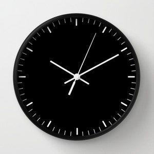 Black Wall Clock Classic Design Black and White Minimalist Decor ...