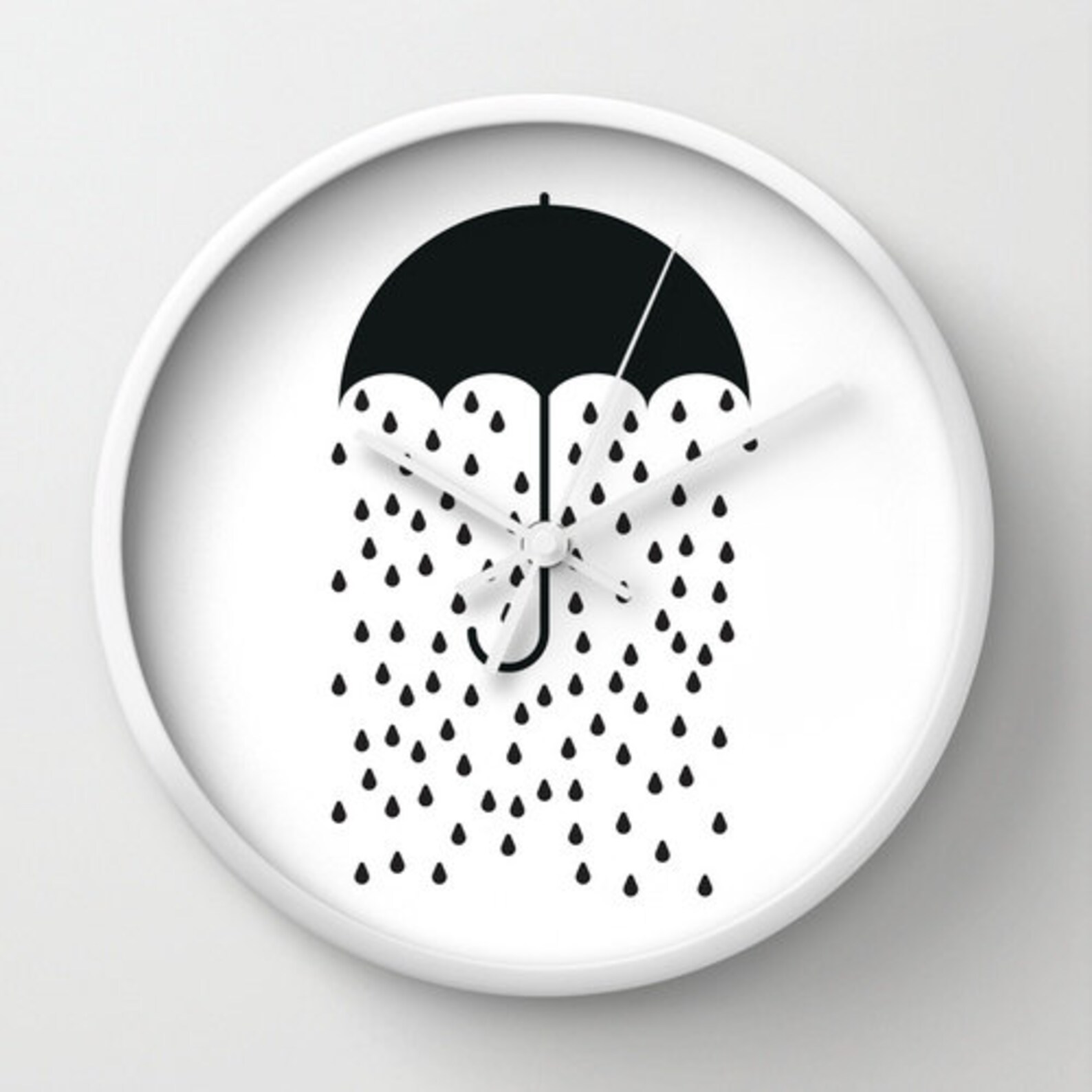 Singing in the Rain Iillustration Clock Cozy Wall Art Wood | Etsy